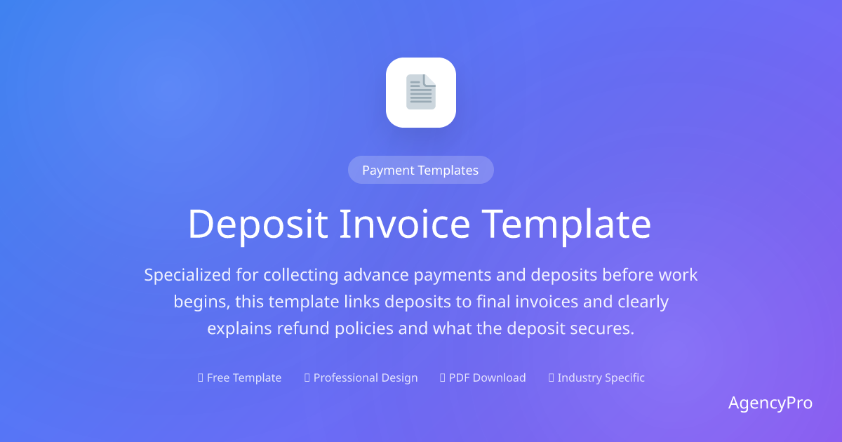 Free Deposit Invoice Template