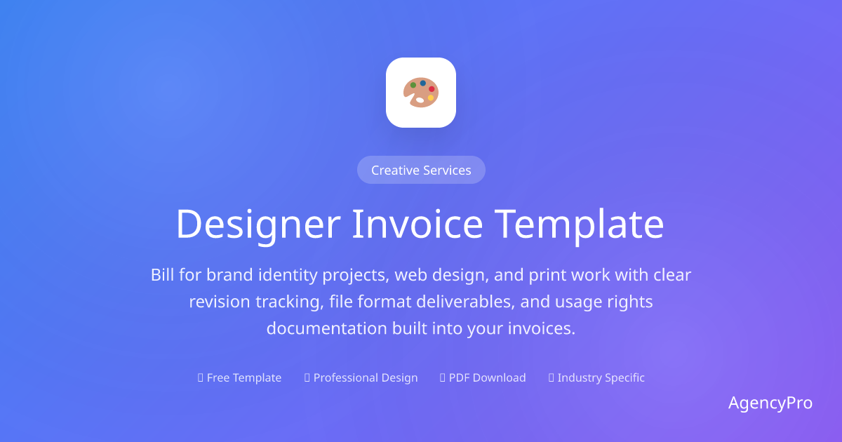 Free Designer Invoice Template | Graphic Design Billing | AgencyPro