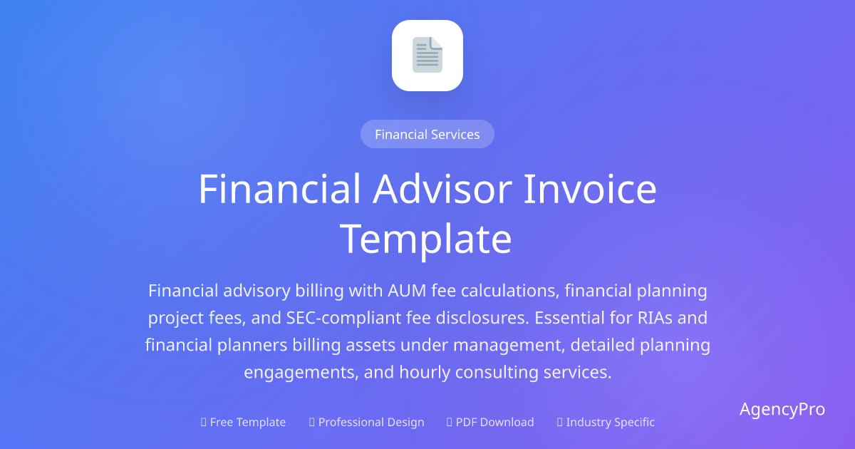 Free Financial Advisor Invoice Template