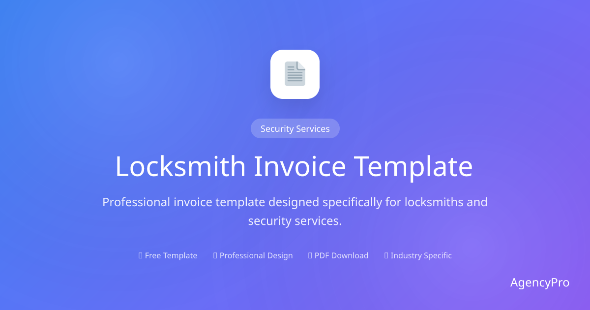 Free Locksmith Invoice Template