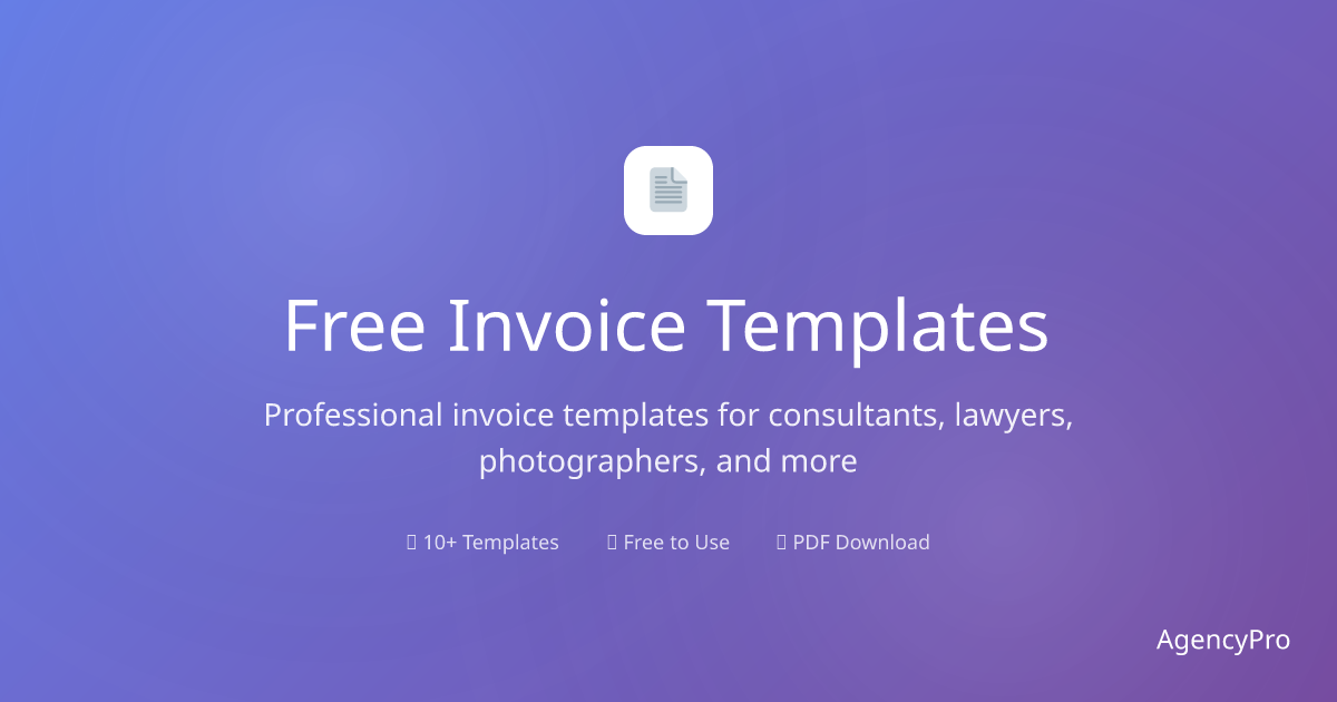 Free Invoice Templates | Professional Invoice Generator - AgencyPro
