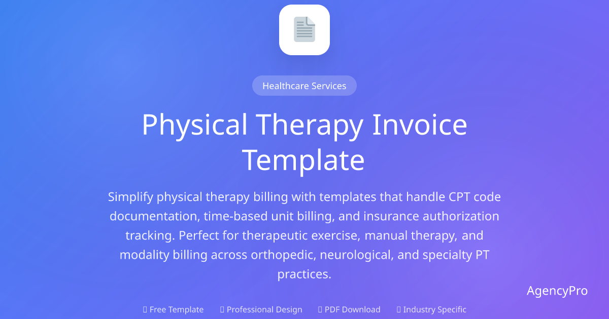 Free Physical Therapist Invoice Template
