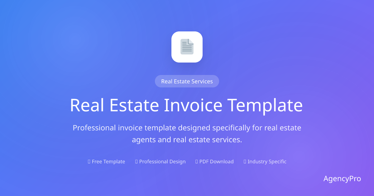 Free Real Estate Agent Invoice Template