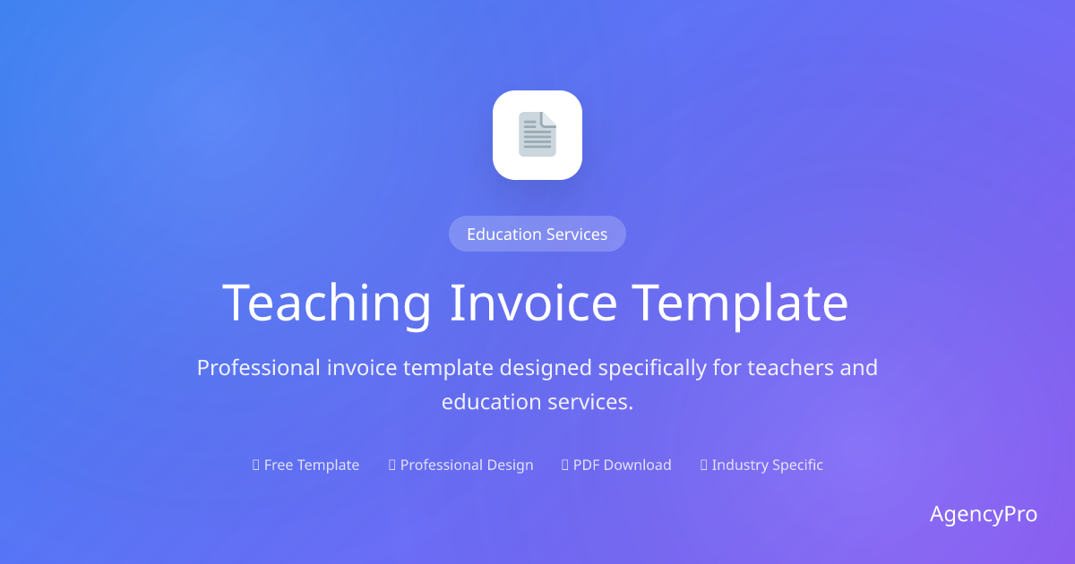 Free Teacher Invoice Template