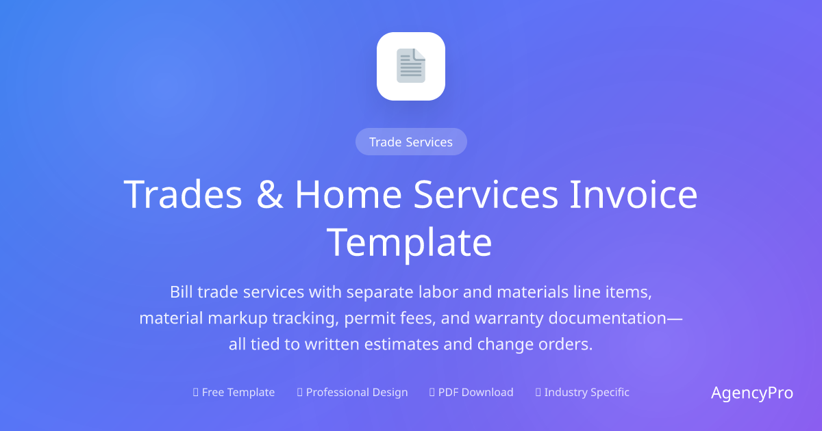 Free Tradesperson Invoice Template